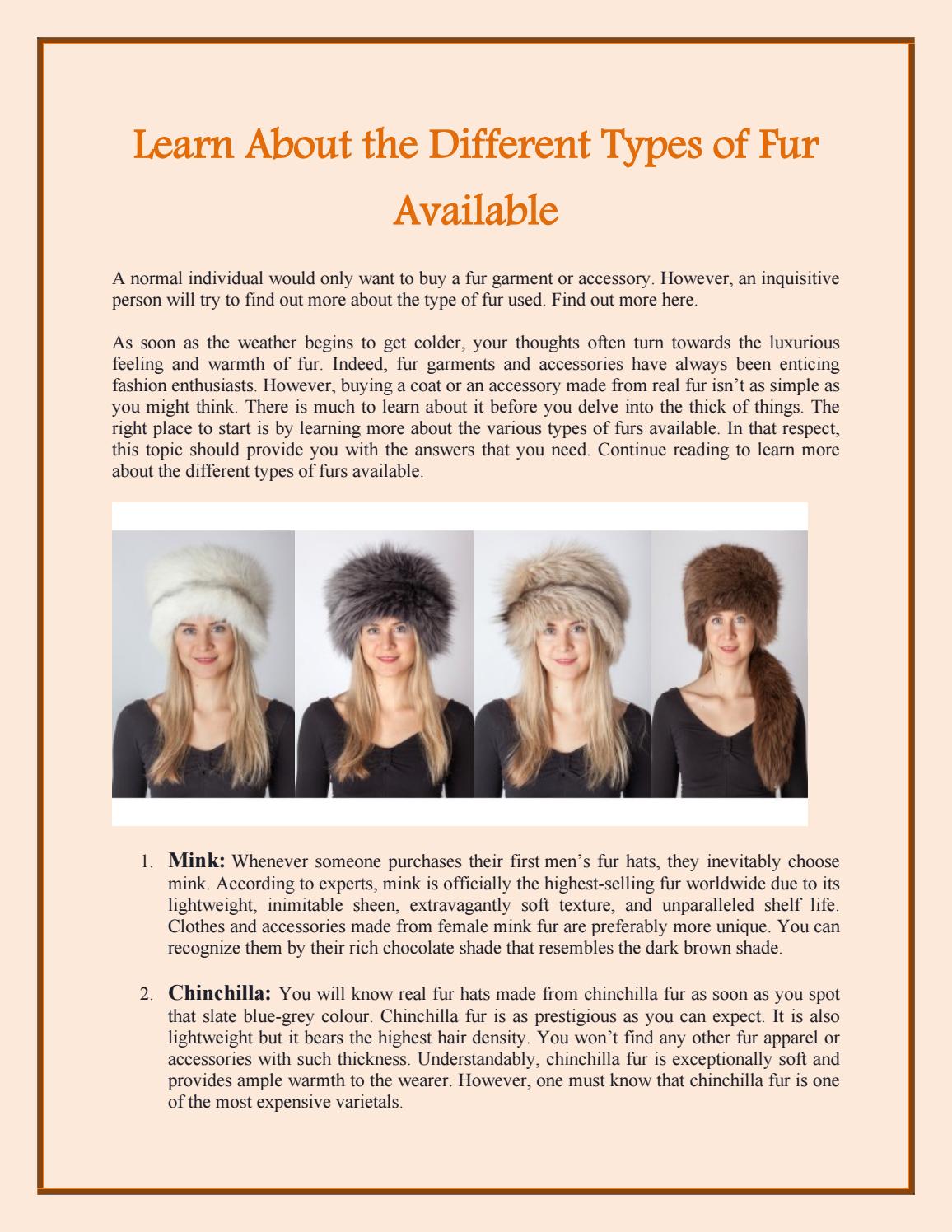 Learn About the Different Types of Fur Available by AMIFUR - Issuu