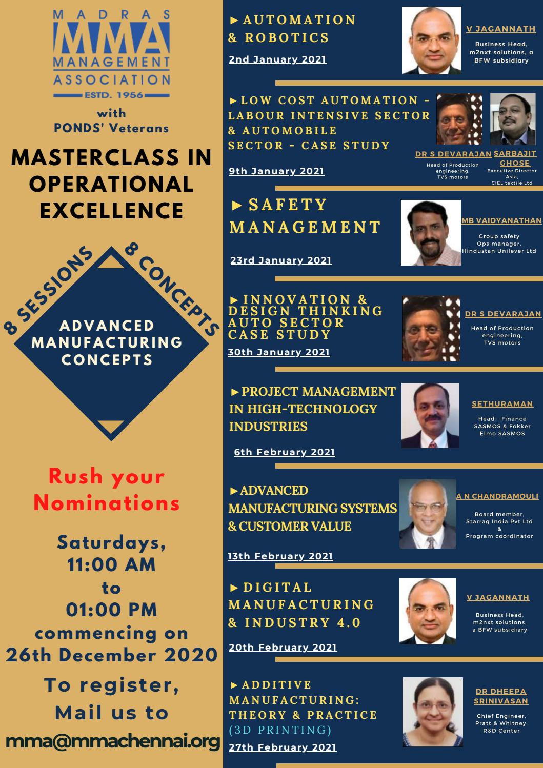 MMA 24Weeks Masterclass in Operational Excellence (08 ADVANCED ...