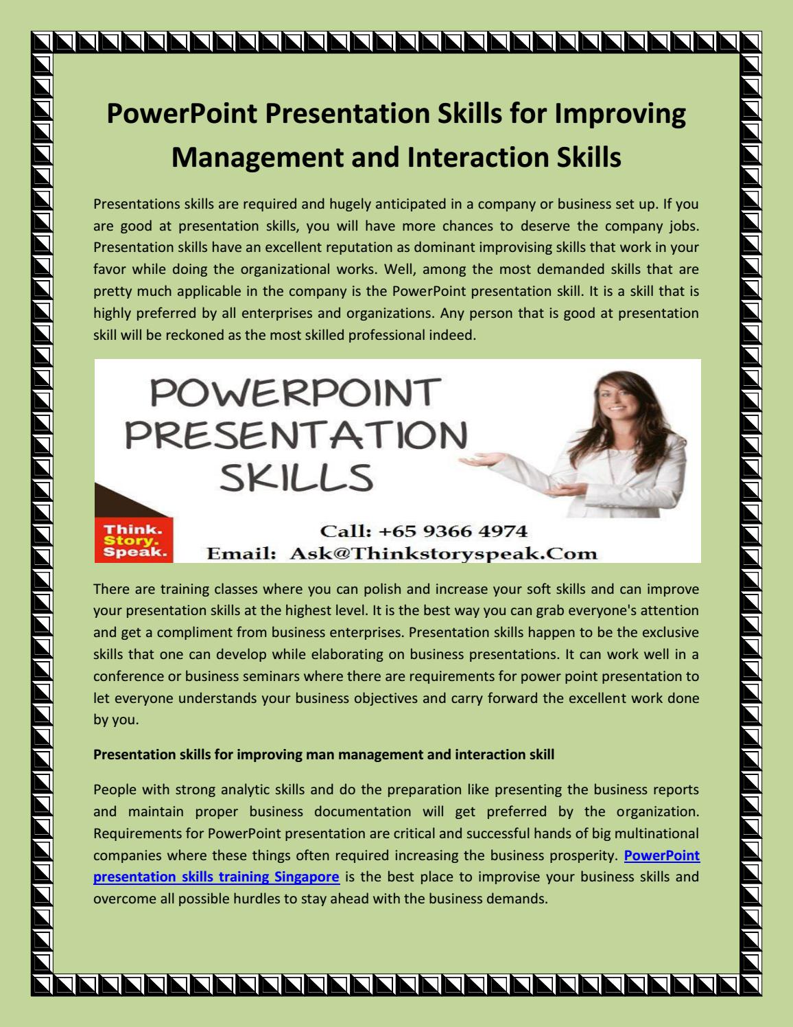 PowerPoint Presentation Skills for Improving Management and Interaction ...