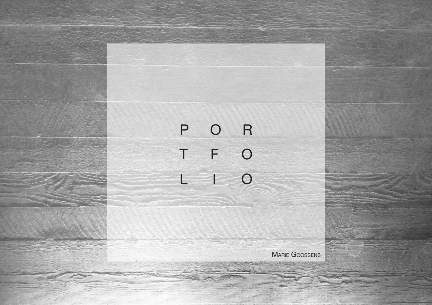 Portfolio Architect Marie Goossens by Marie Goossens - Issuu