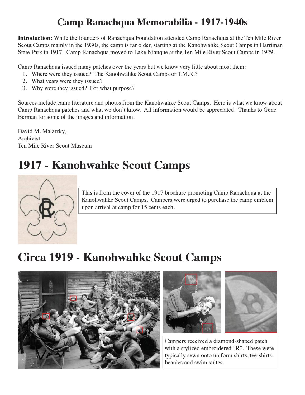 Camp Ranachqua Memorabilia by Johannes Knoops - Issuu