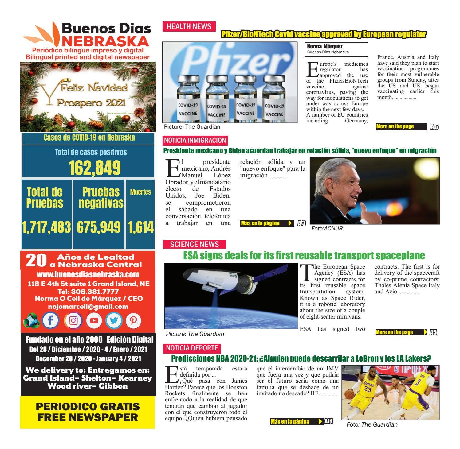 Periódico bilingüe en Inglés y Español./ Bilingual newspaper in English ...