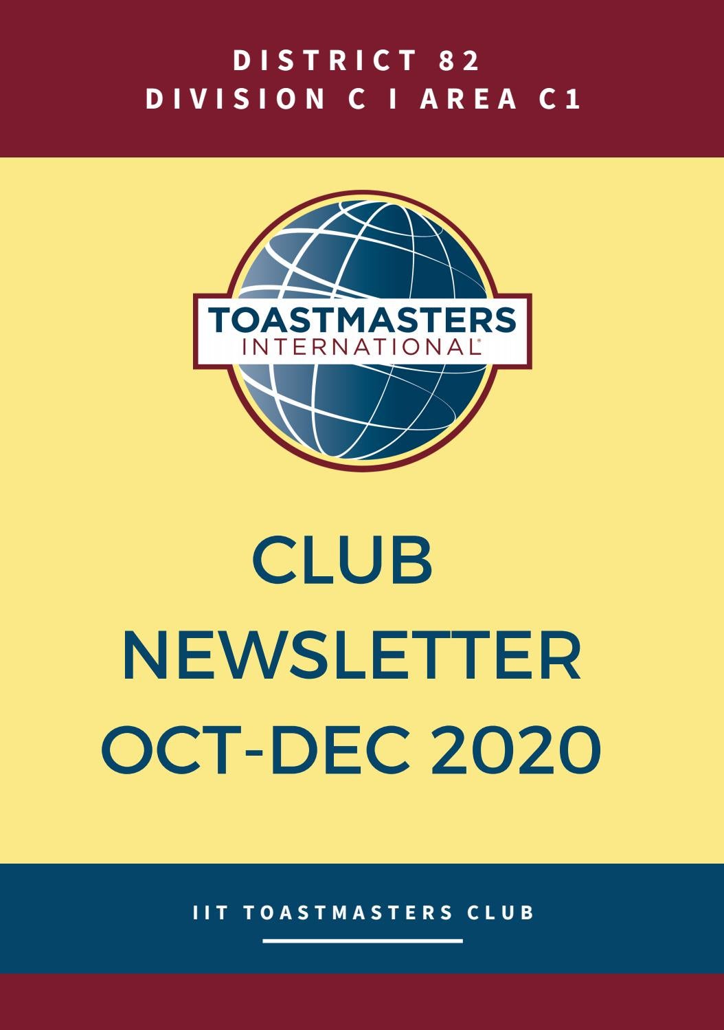 IIT TM Newsletter Oct-Dec 2020 by IIT Toastmasters Club - Issuu