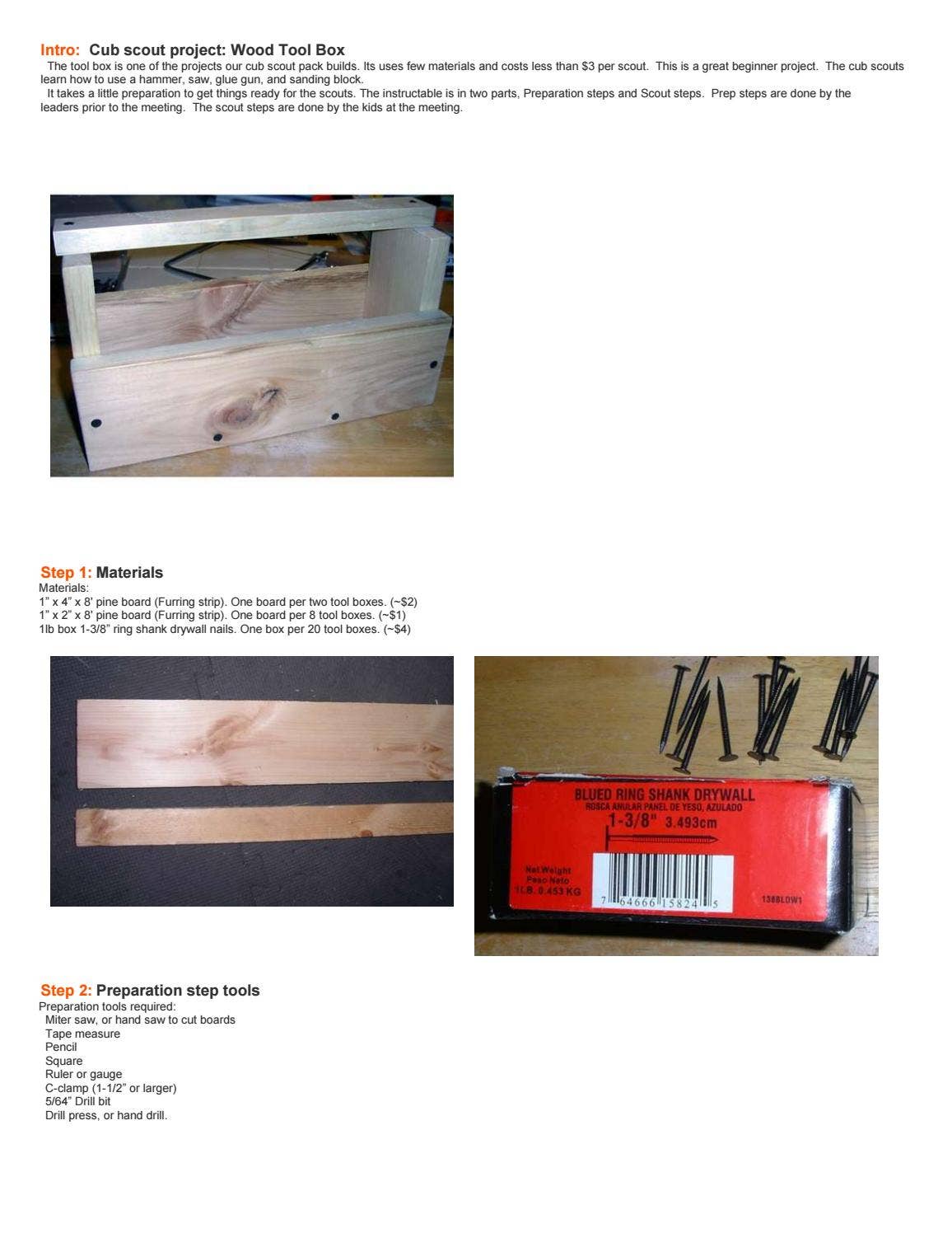 Cub scout project: Wood Tool Box by jessica30251 - Issuu