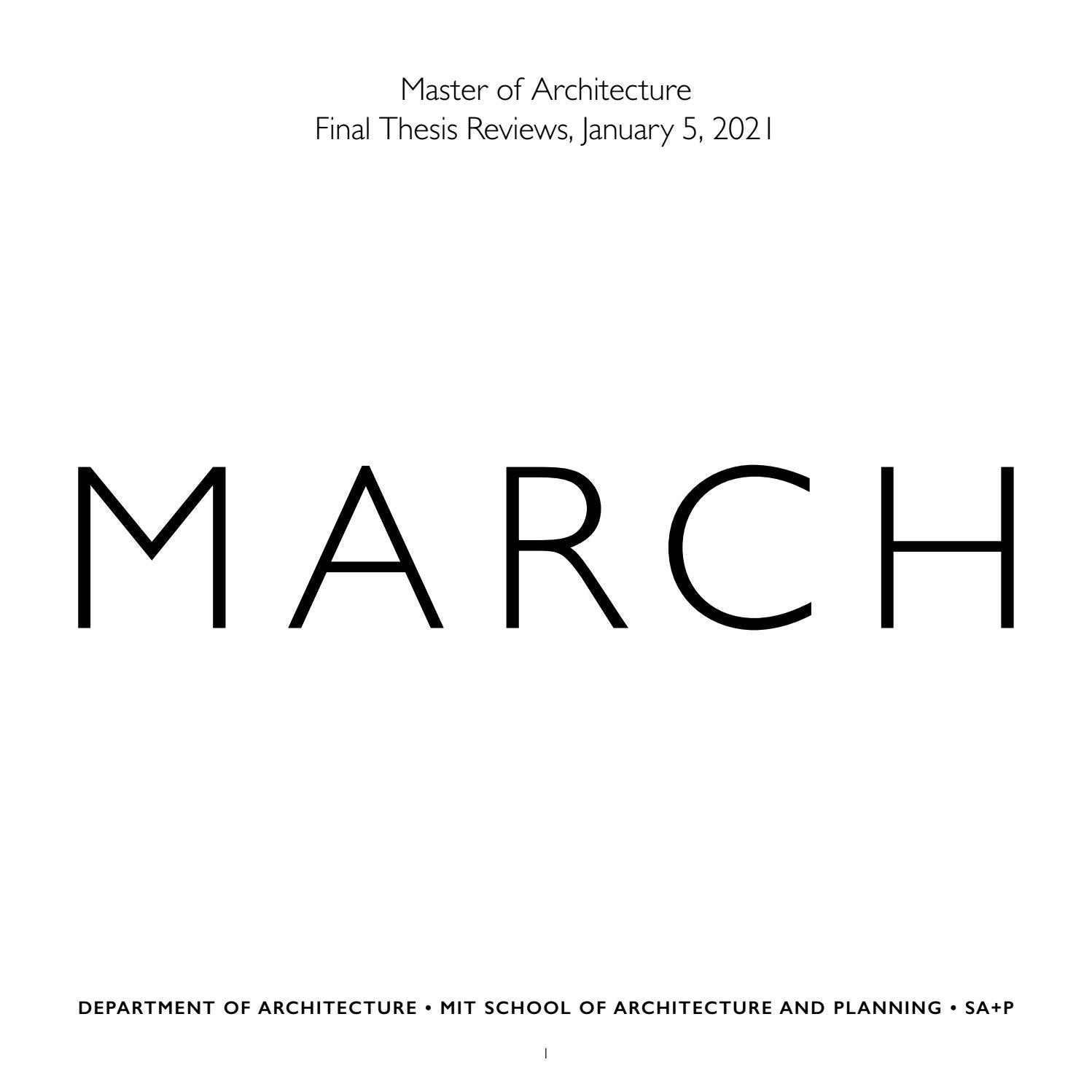 2020 M.Arch Thesis Reviews by MIT Architecture - Issuu