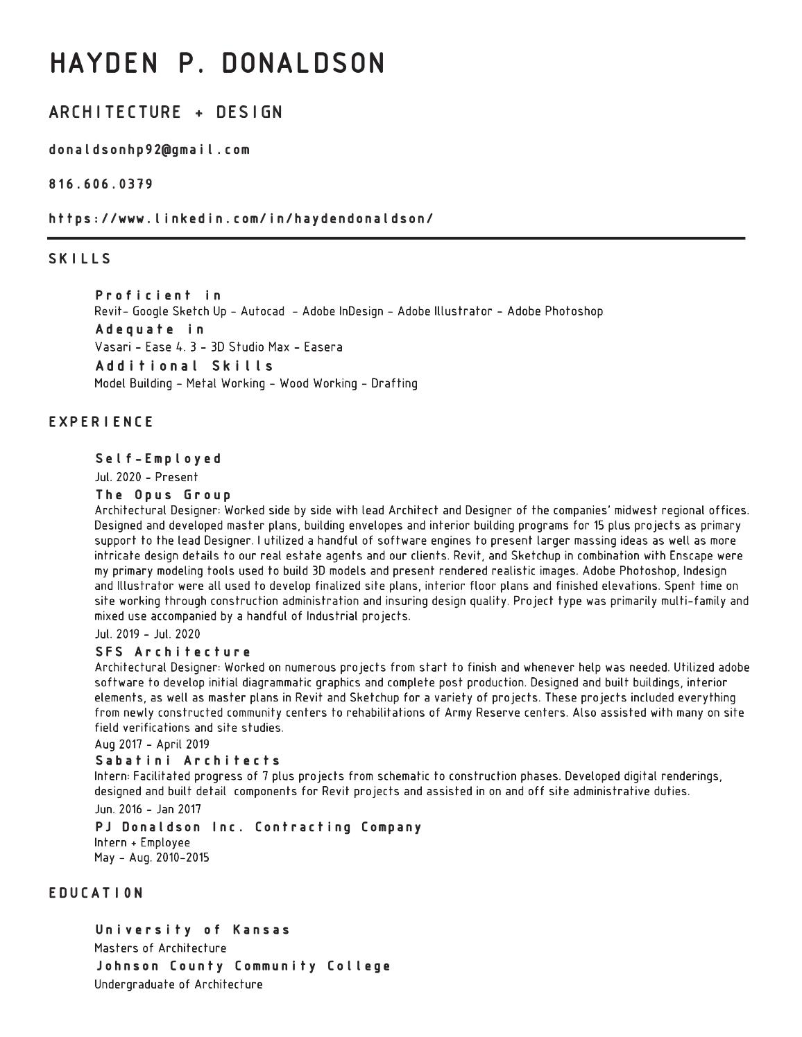 Resume by Hayden Donaldson - Issuu