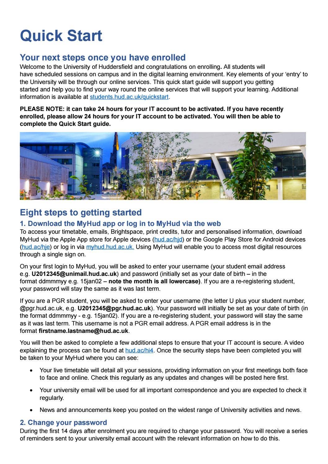 Quick Start Guide by University of Huddersfield - Issuu