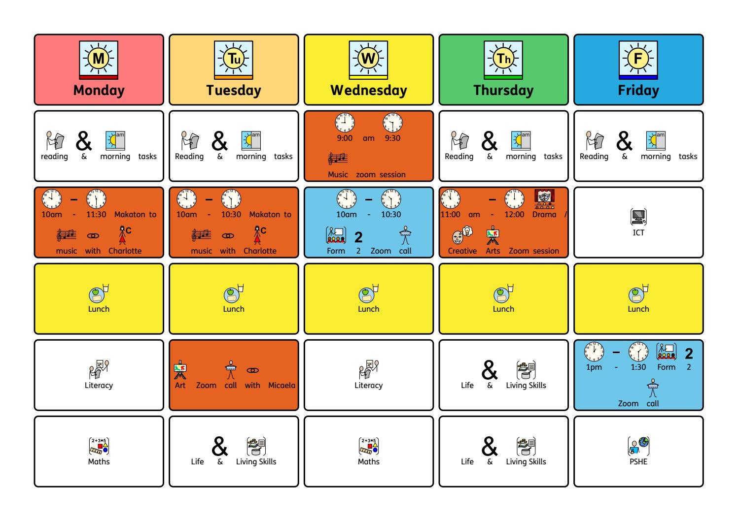 Form 2 home virtual timetable by Schudio - Issuu