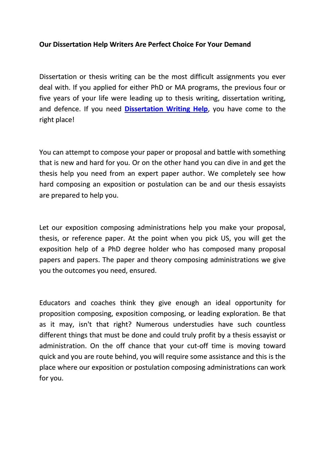 Our Dissertation Help Writers Are Perfect Choice For Your Demand by ...