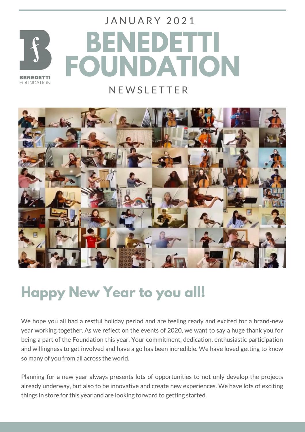 Benedetti Foundation Newsletter January 2021 by Benedetti Foundation ...