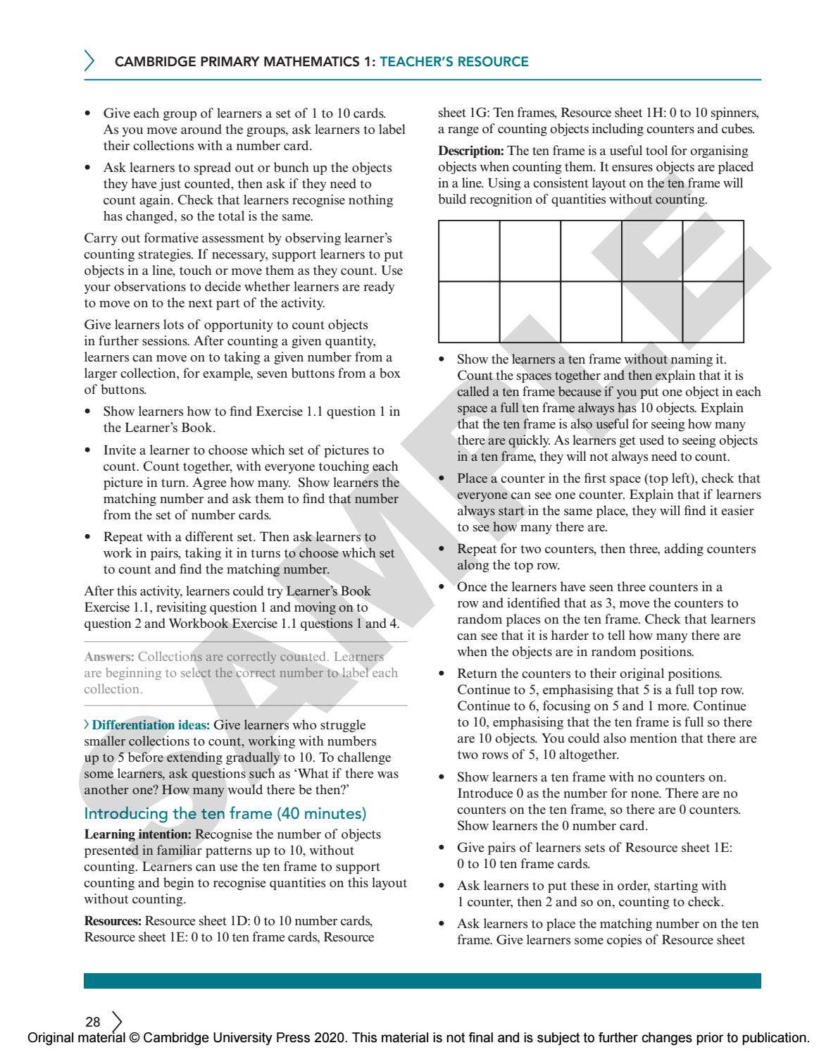 Primary Mathematics Teacher's Resource 1 Sample by Cambridge ...