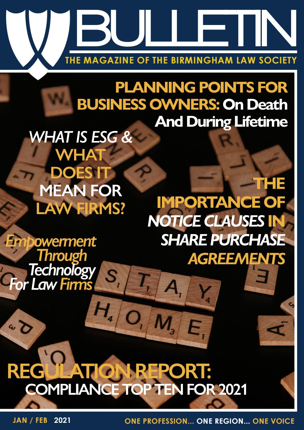 Birmingham Law Society Bulletin Jan / Feb 2021 by Fraser Urquhart Media ...