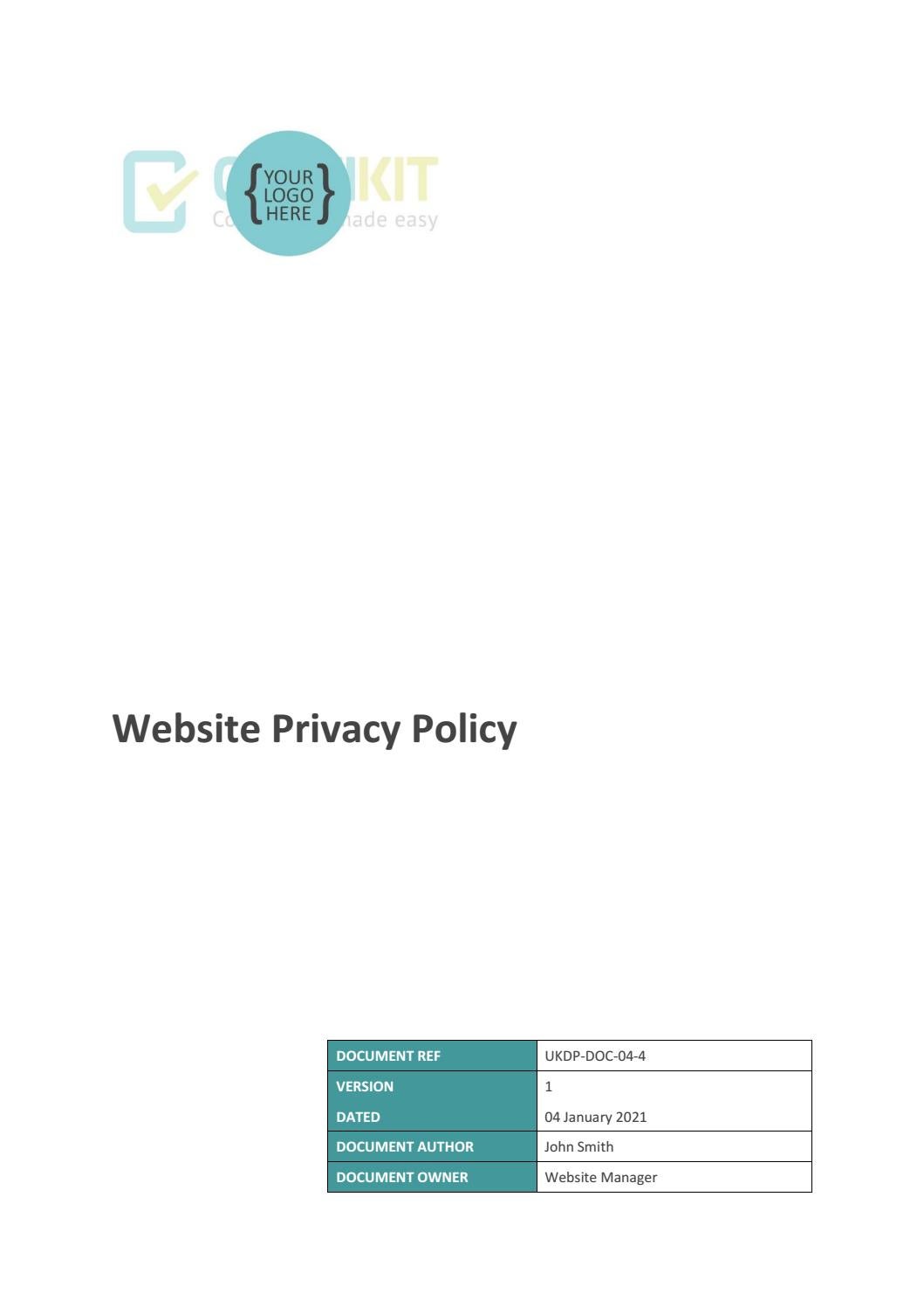 EXAMPLE Website Privacy Policy by CertiKit Limited - Issuu