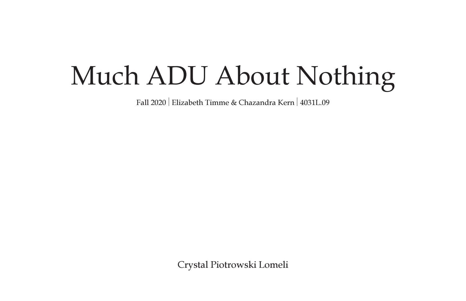 Fall 2020 ADU Studio Book Crystal Lomeli by Crystal Piotrowski Lomeli ...