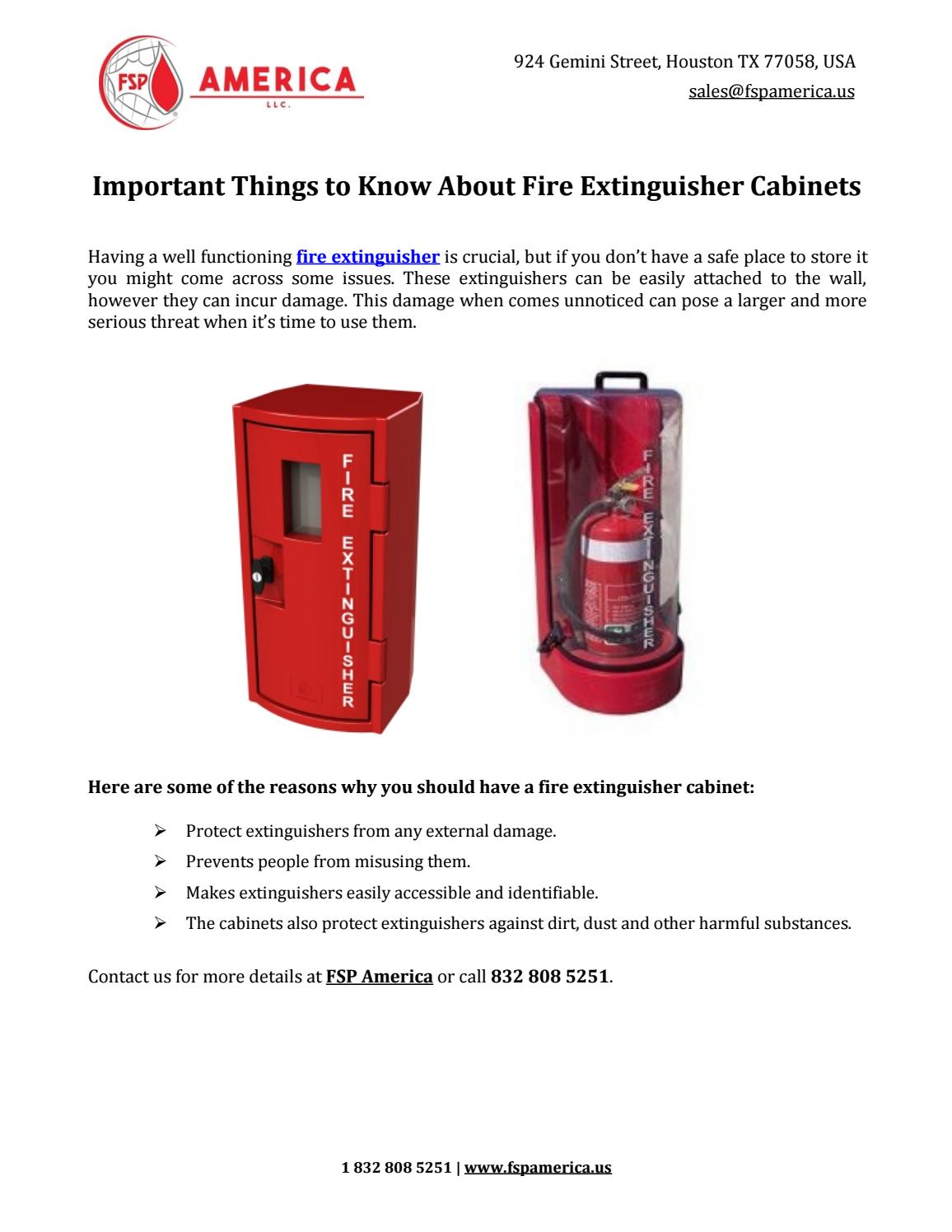 Important Things to Know About Fire Extinguisher Cabinets by FSP ...