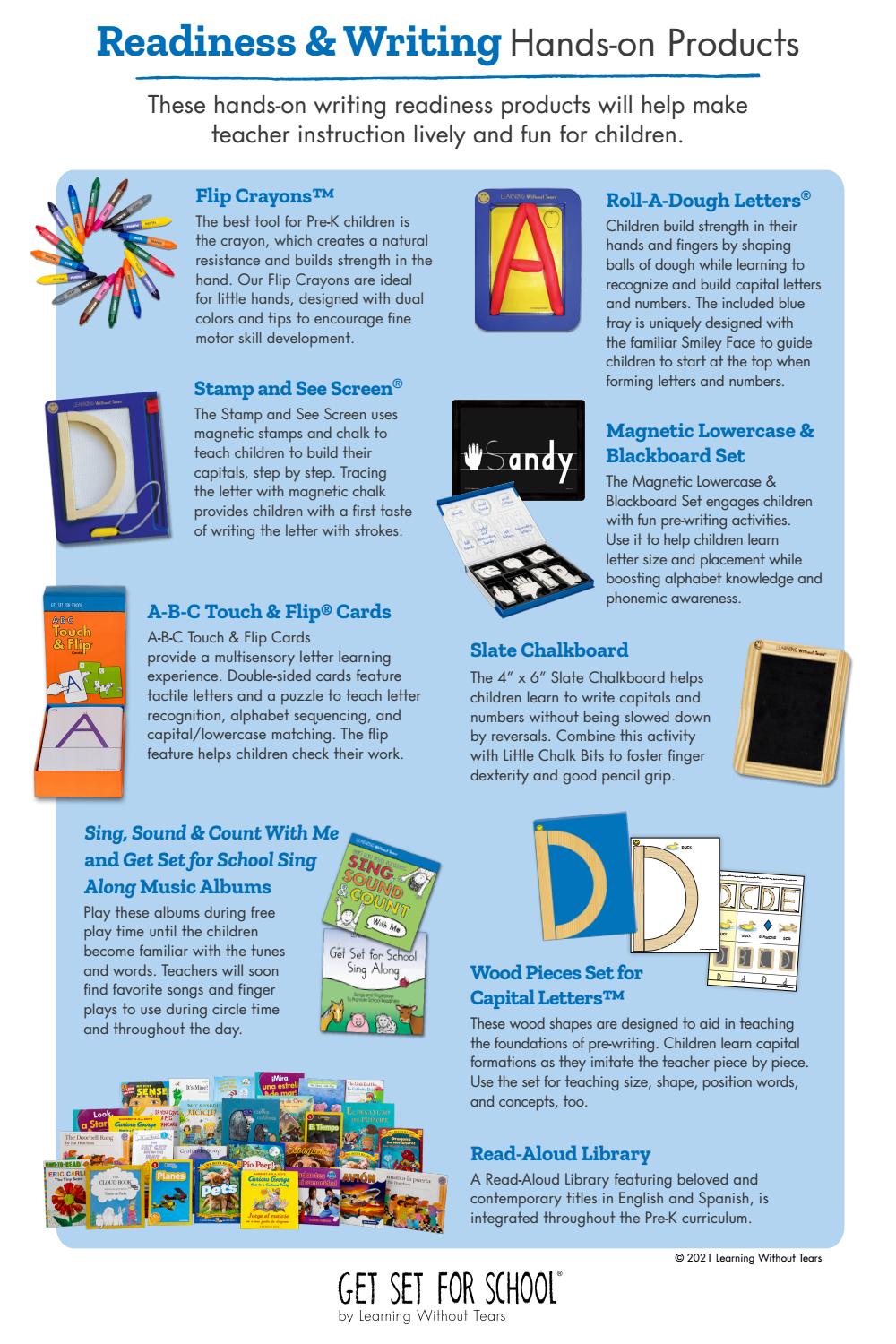 Get Set for School Readiness and Writing Hands-On Materials by Learning ...