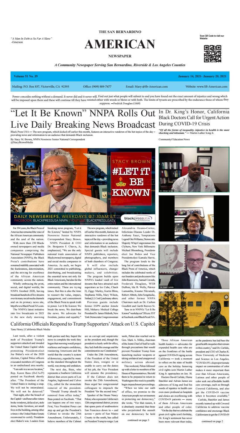 SB American News Week Ending 1/20 by San Bernardino American News - Issuu