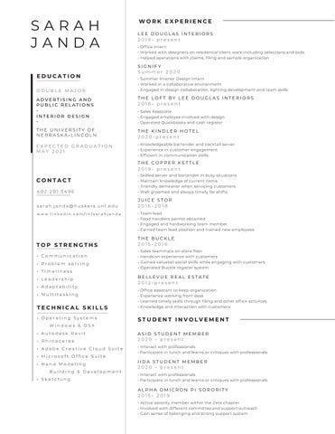 Sarah Janda-Resume 2021 by Sarah Janda - Issuu