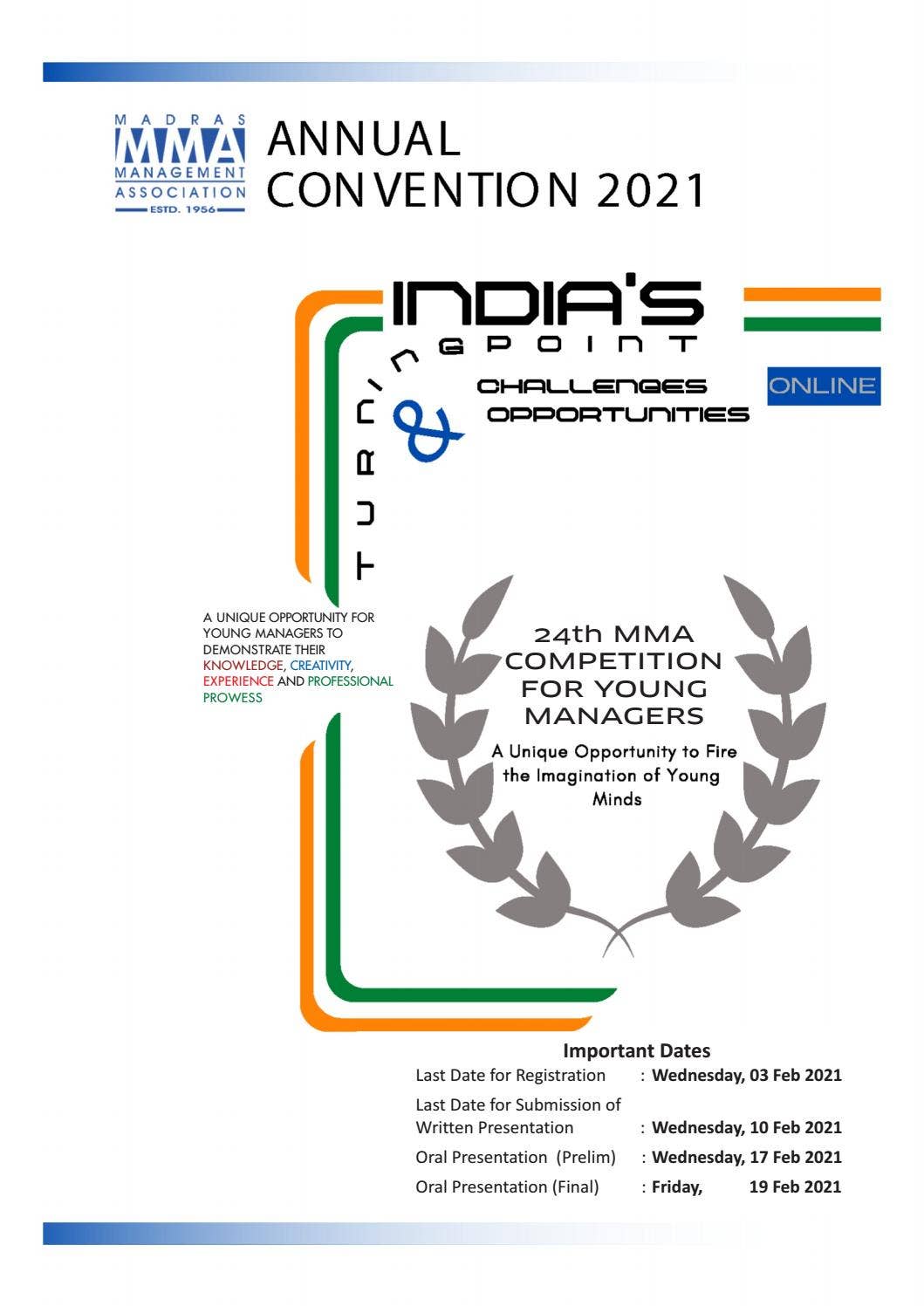 MMA’s 24th Online Competition for Young Managers - 3 Feb 2021 by Madras ...