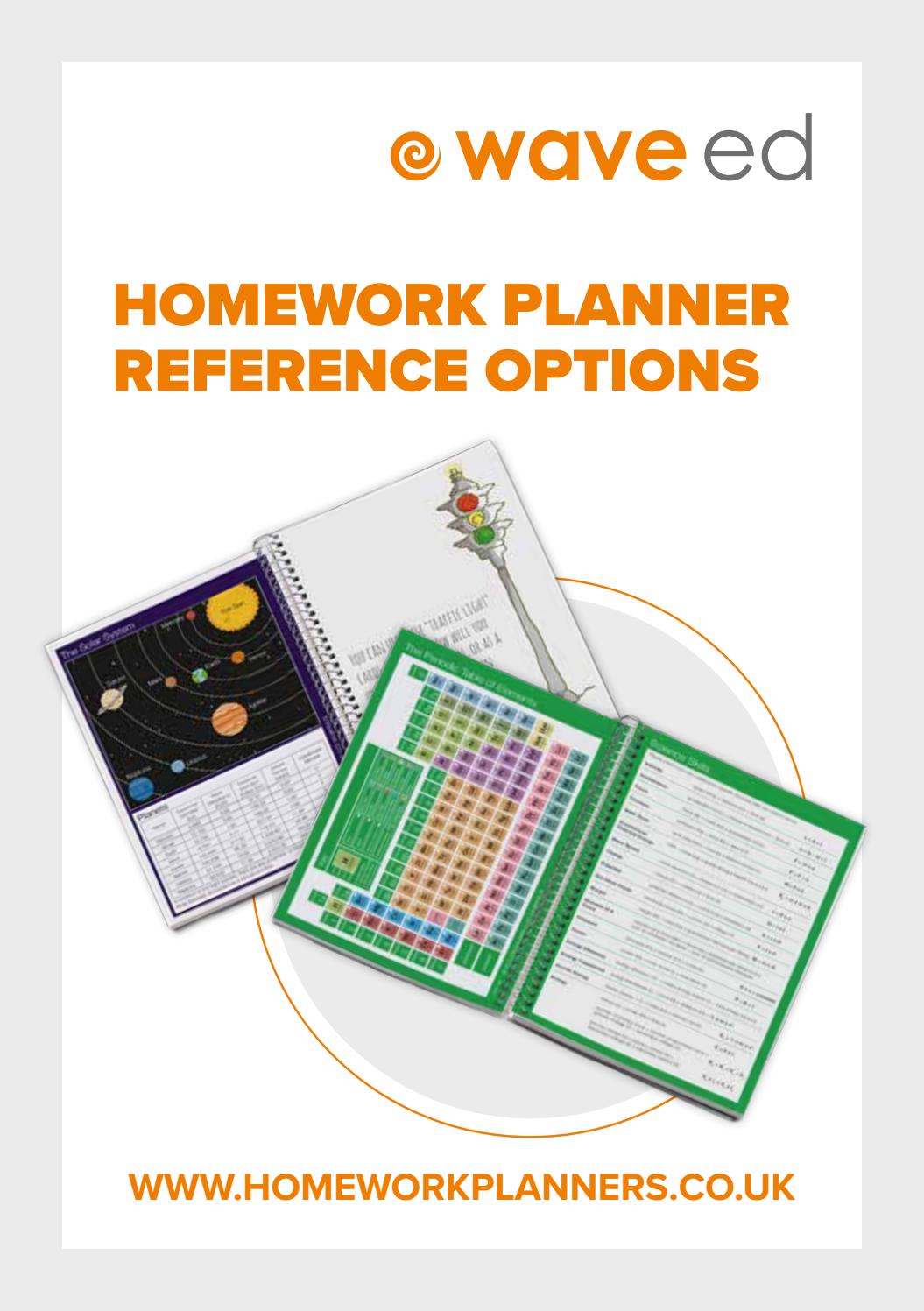 Secondary School Homework Planners - Reference Options by Wave Ed - Issuu