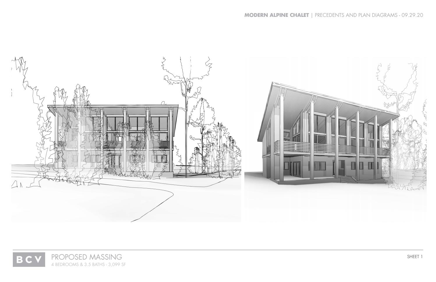 Modern Alpine Chalet Schematic Design by BCV Architects by Village at ...