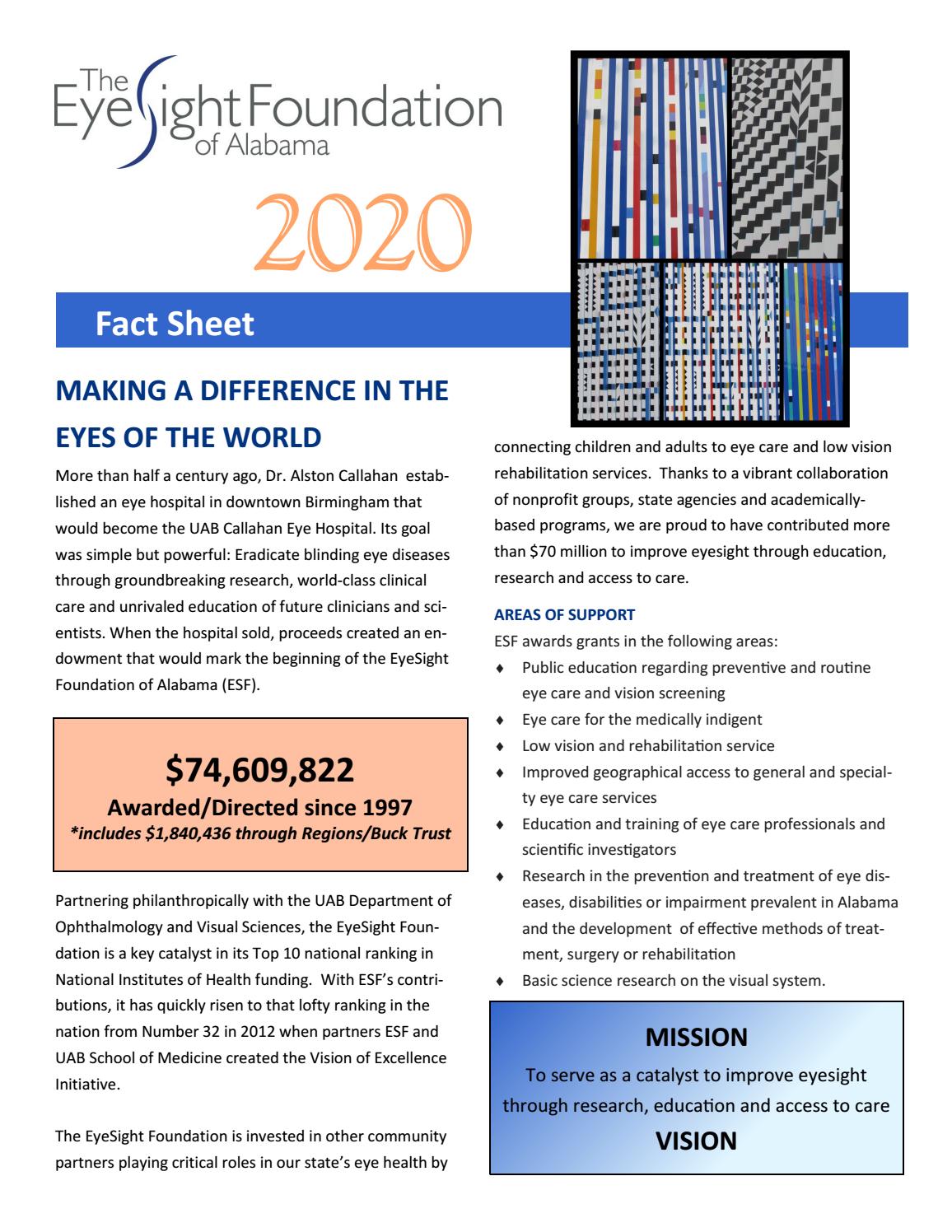 Eyesight Foundation of Alabama Facts 2020 by Graham Hadley - Issuu