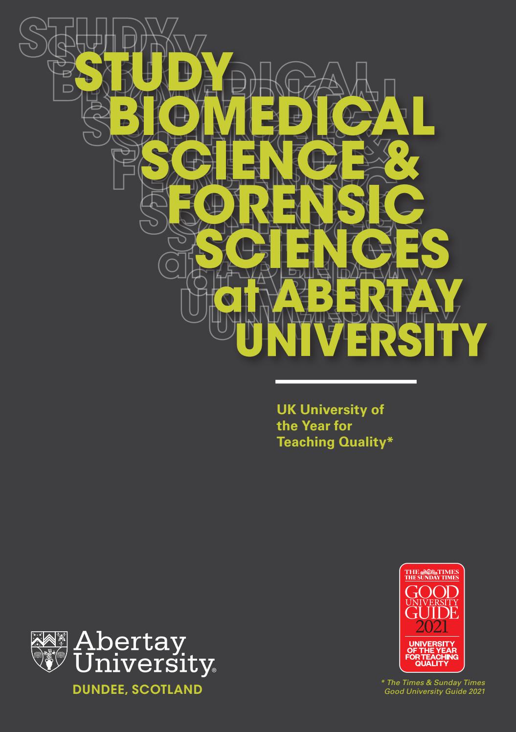 Biomedical & Forensic Sciences Booklet 2020 by Abertay University - Issuu