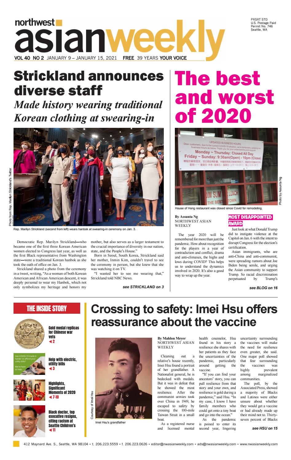 VOL 40 NO 2 | JANUARY 9 – JANUARY 15, 2021 by Northwest Asian Weekly ...