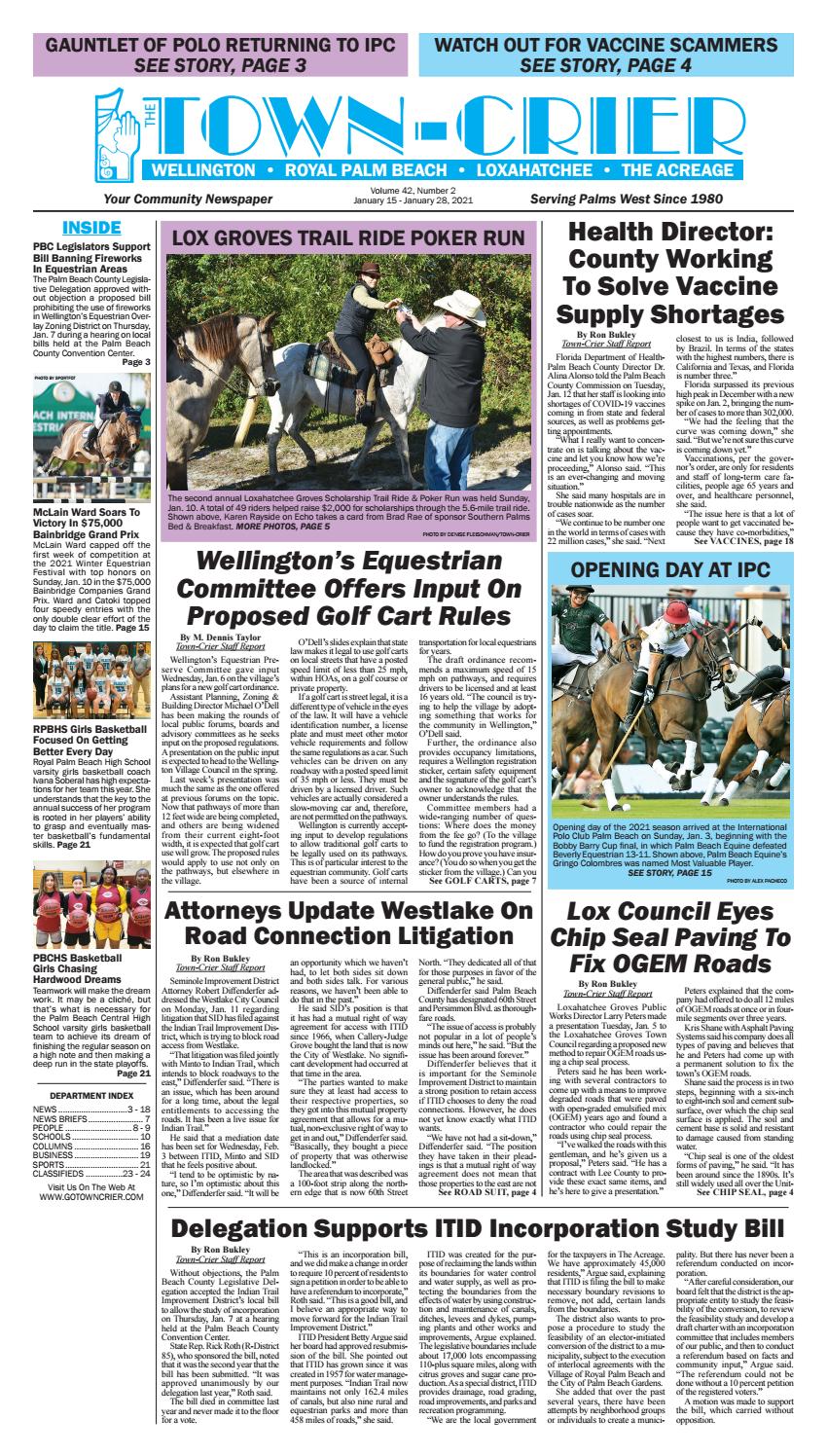 Town-Crier Newspaper January 15, 2021 by Wellington The Magazine LLC ...