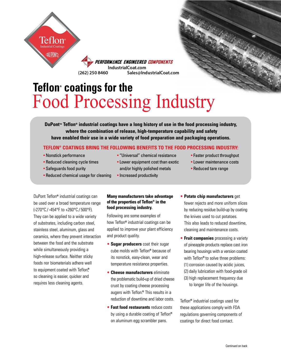 Teflon Coatings Food Processing Industry by Will Pastons - Issuu