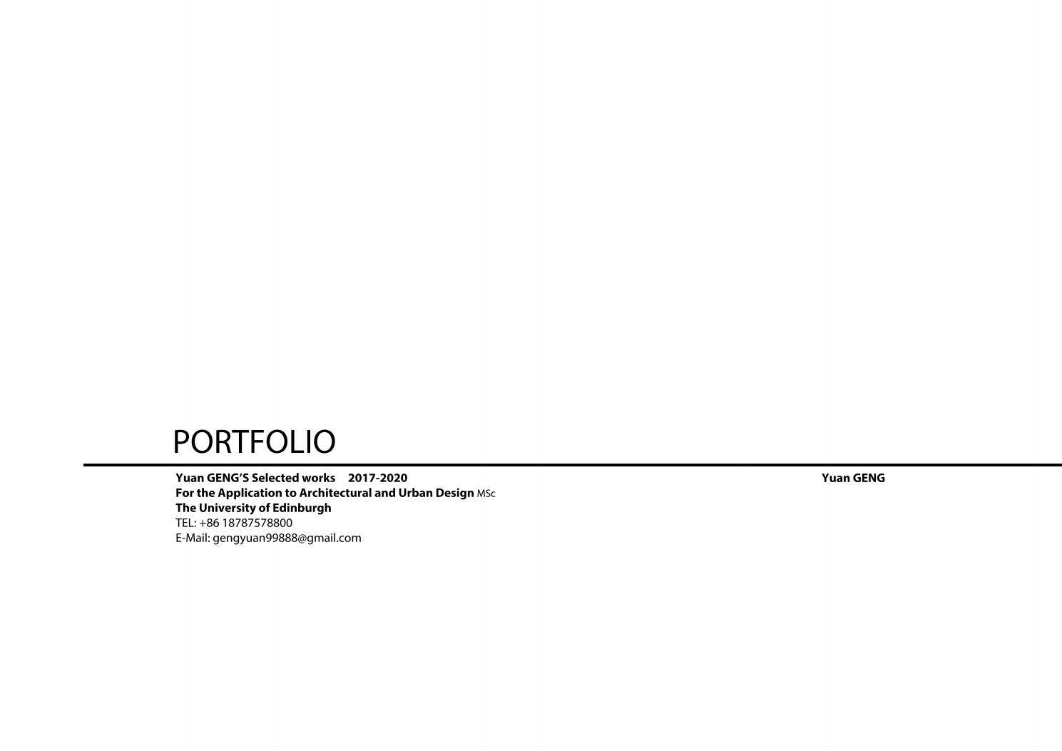 Yuan GENG’S Portfolio For the University of Edinburgh by YuanGENG - Issuu