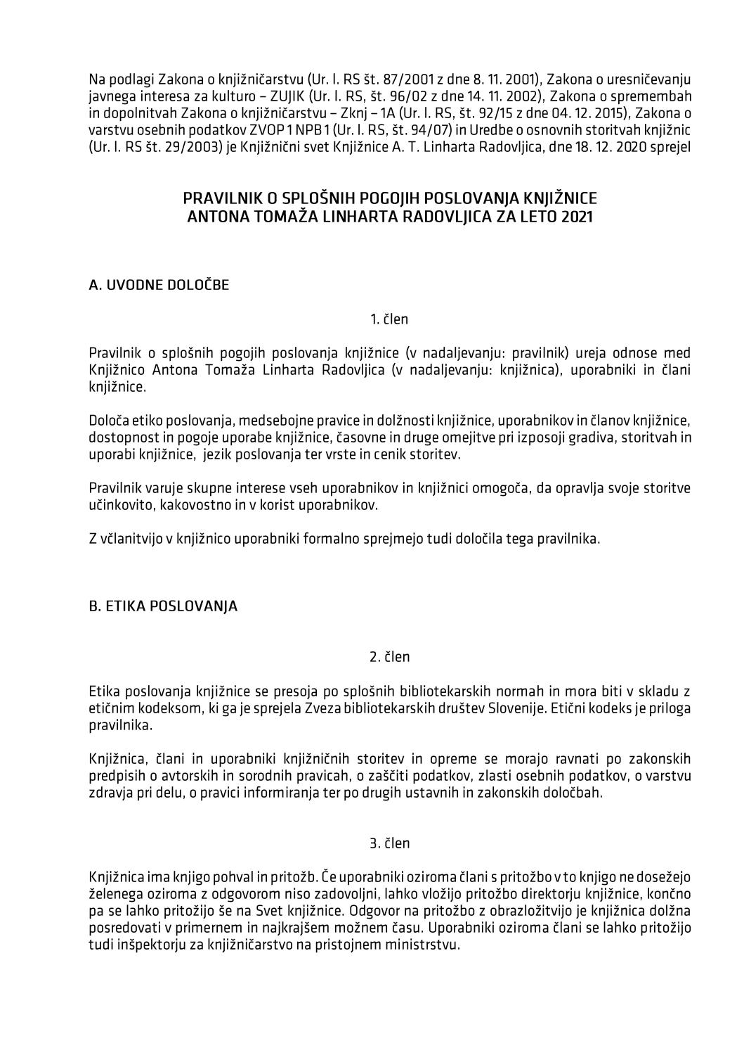 Poslovnik 2021 by Knjižnica ATL Radovljica - Issuu