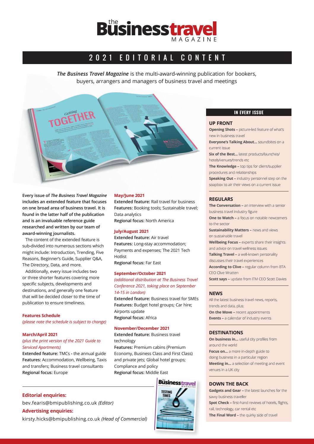 The Business Travel Features list 2021 by BMI Publishing Ltd - Issuu
