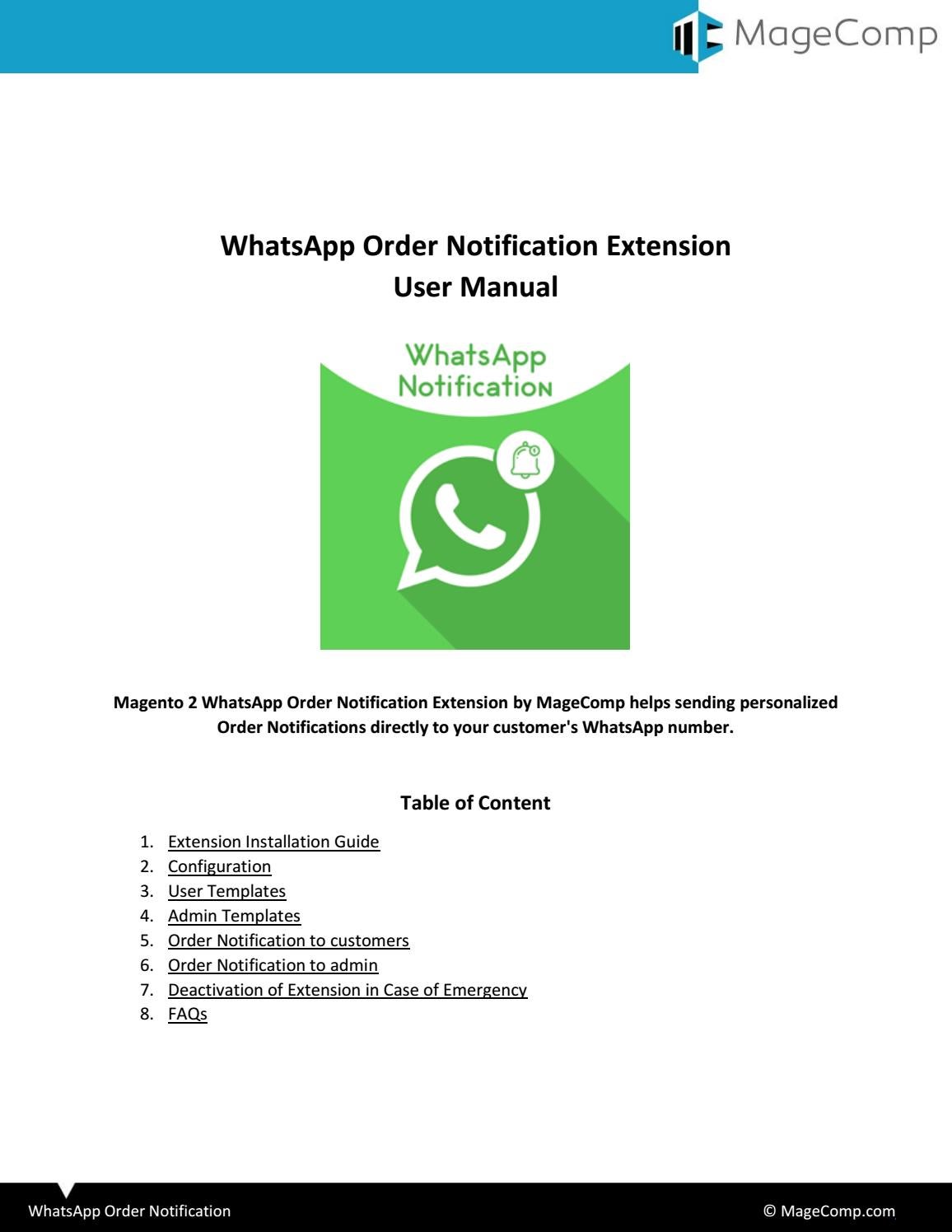 Magento 2 WhatsApp Order Notification by MageComp - Issuu
