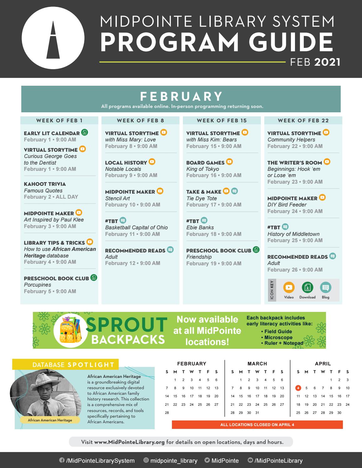 February 2021 Program Guide by MidPointe Library System - Issuu