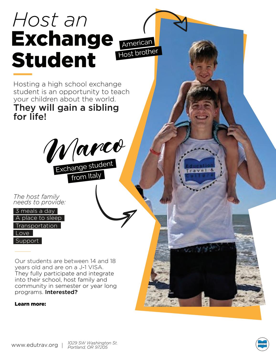 Exchange Student & Host Sibling - ETC Flyer by Education Travel ...