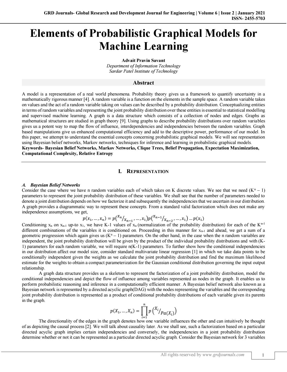 Elements of Probabilistic Graphical Models for Machine Learning by GRD ...