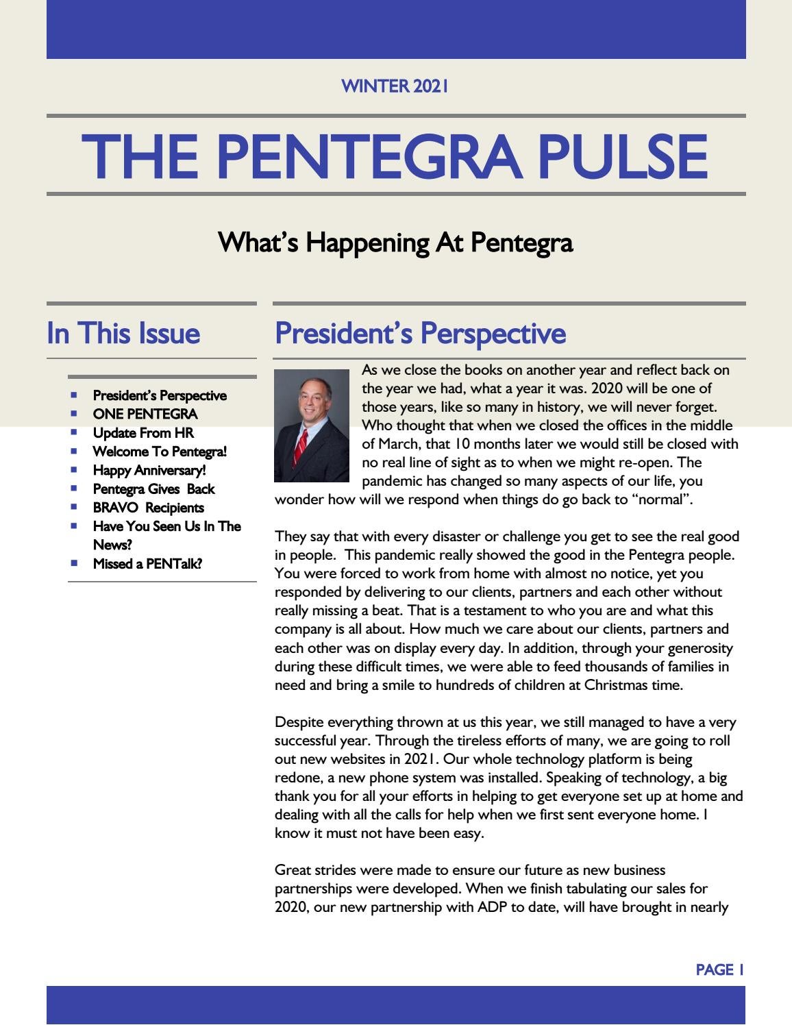 The Pentegra Pulse- Winter 2021 by Pentegra Retirement Services - Issuu