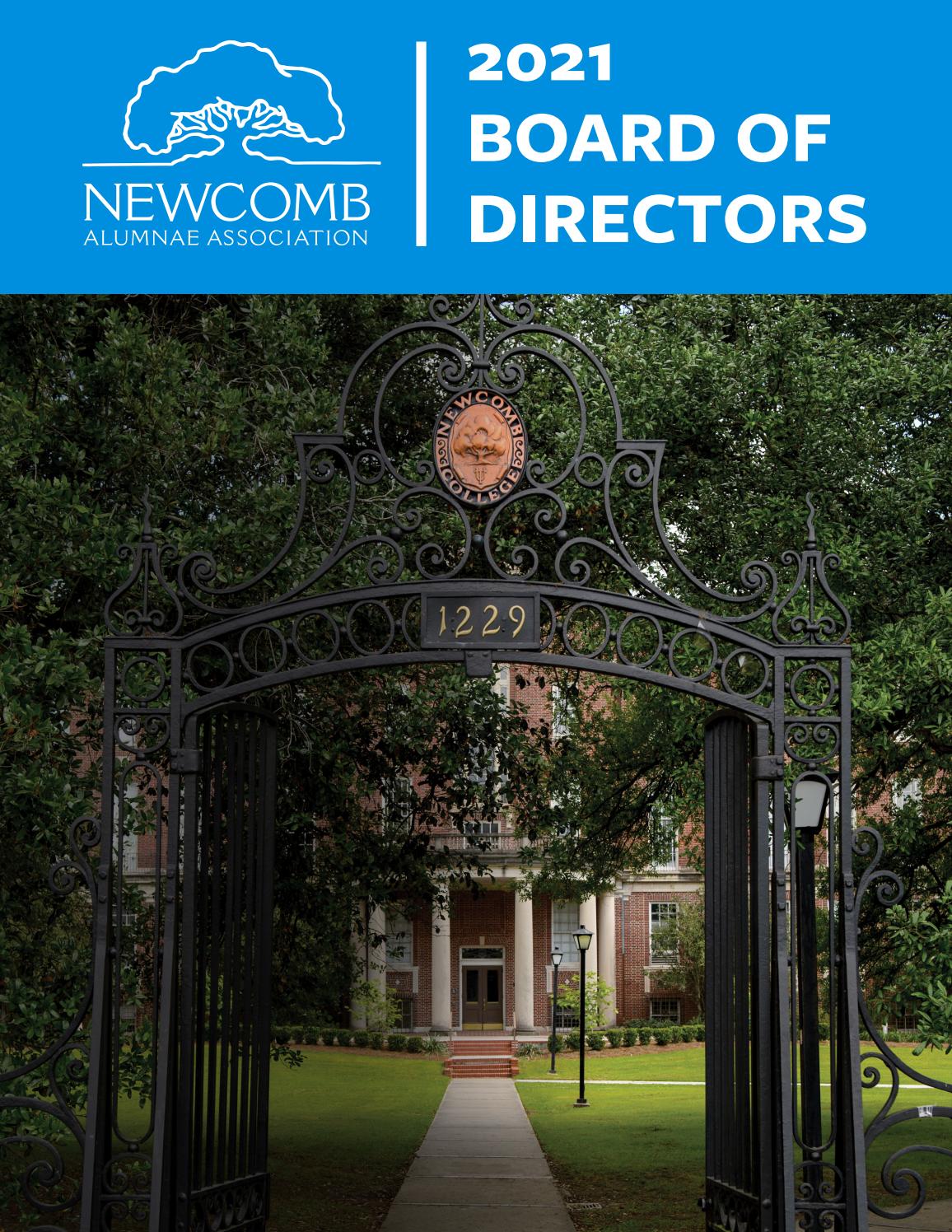 2021 Newcomb Alumnae Association Board of Directors by Newcomb ...