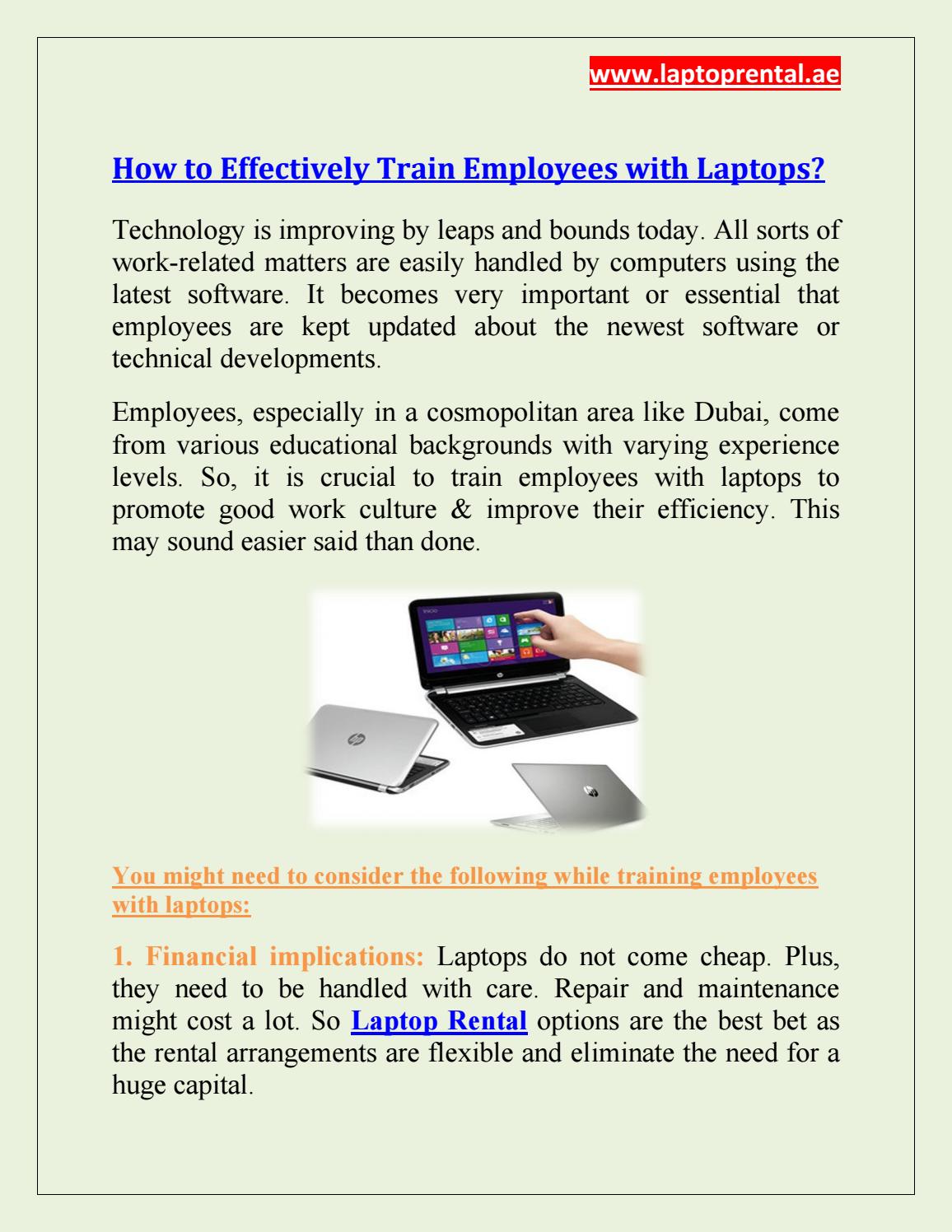How to Effectively Train Employees With Laptops? by LaptopRental_ae - Issuu