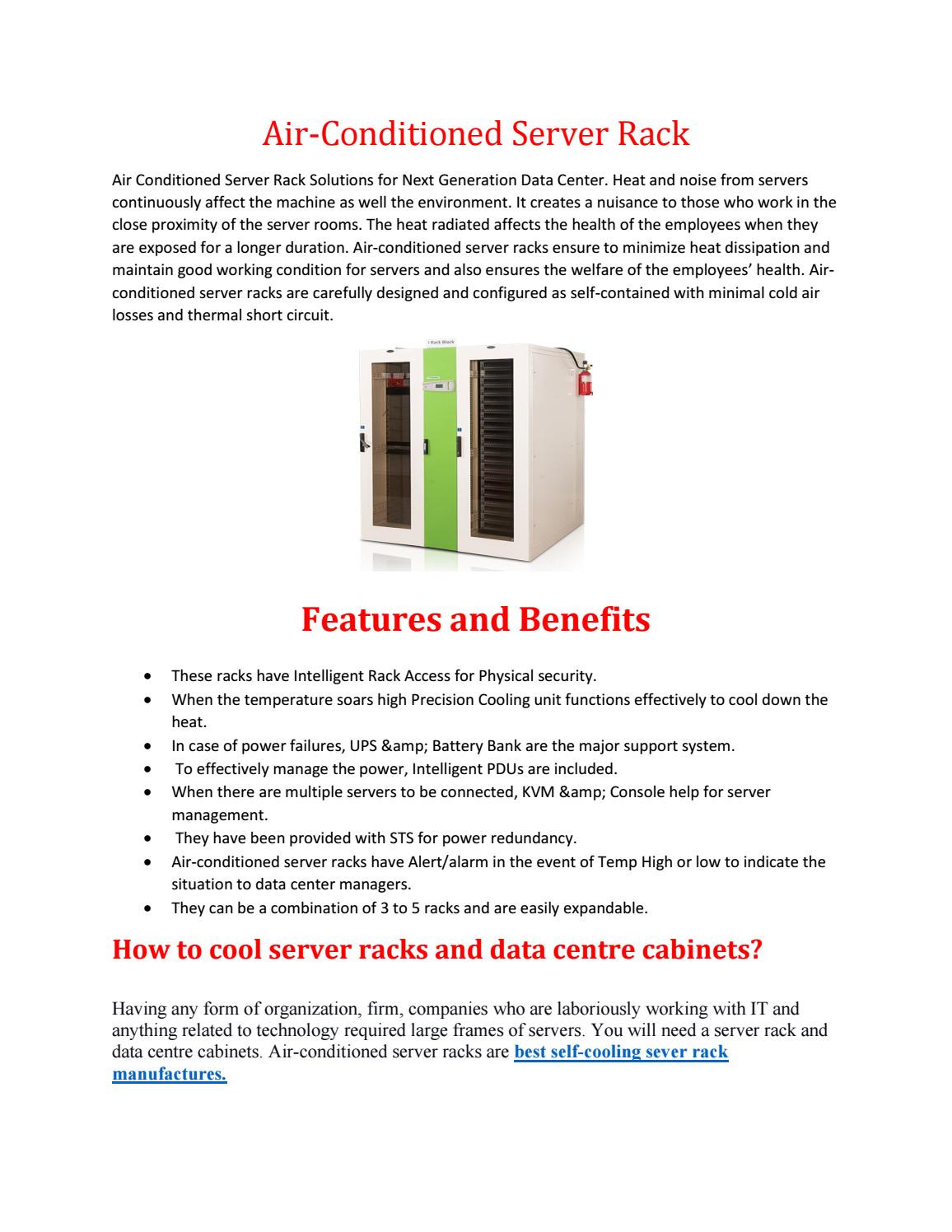 air conditioned server rack by air conditioned server racks - Issuu