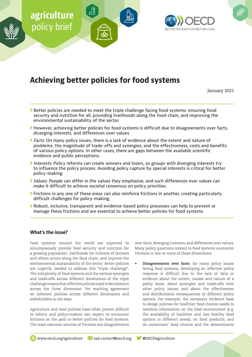Achieving better policies for food systems by OECD - Issuu