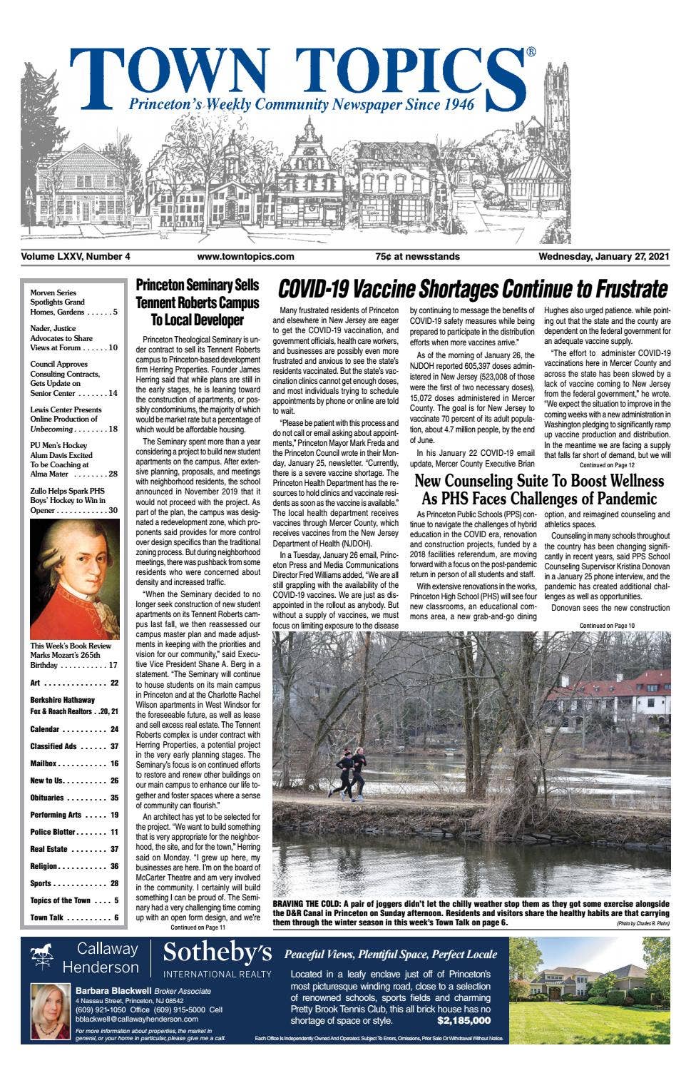 Town Topics Newspaper, January 27, 2021 by Witherspoon Media Group - Issuu