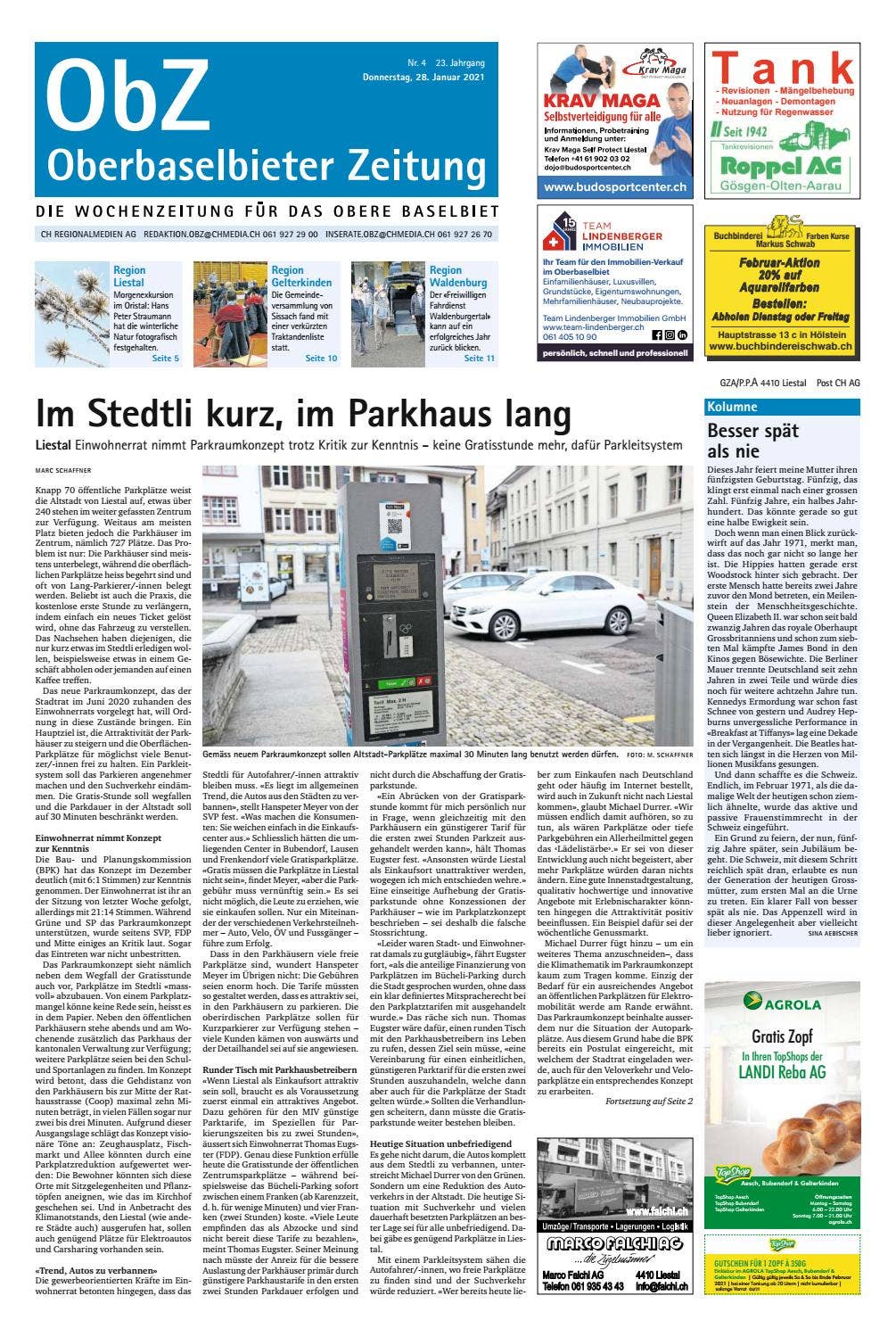 Oberbaselbieter Zeitung vom 28. Januar 2021 by AZ-Anzeiger - Issuu