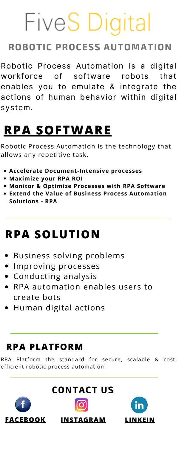 RPA Software | RPA Solution | Robotic Process Automation - FiveSdigital ...