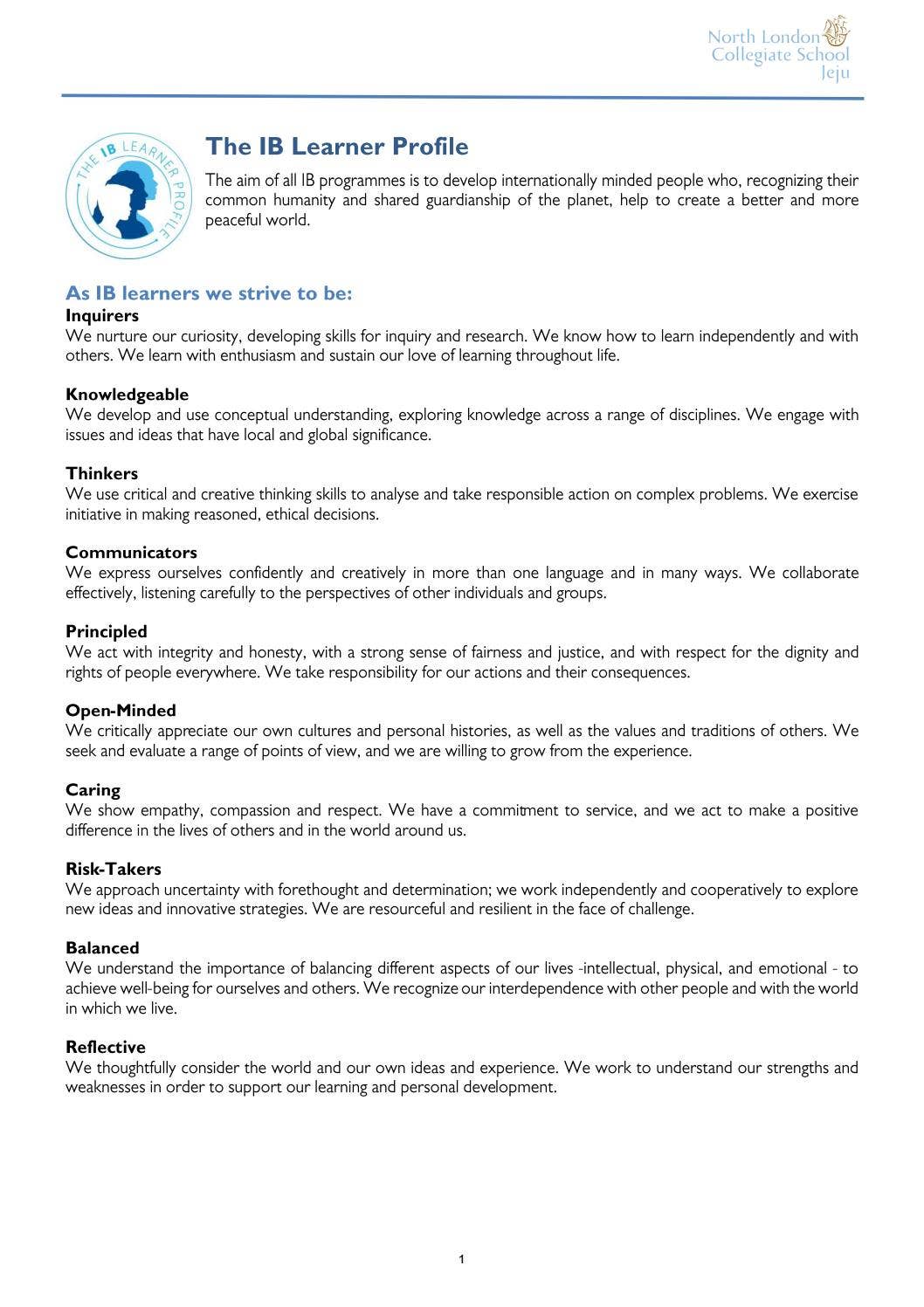 IBDP Options Information 2020-21 English/Korean by North London ...