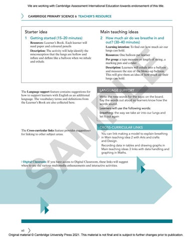 Primary Science Teacher’s Resource 6 Sample by Cambridge International ...