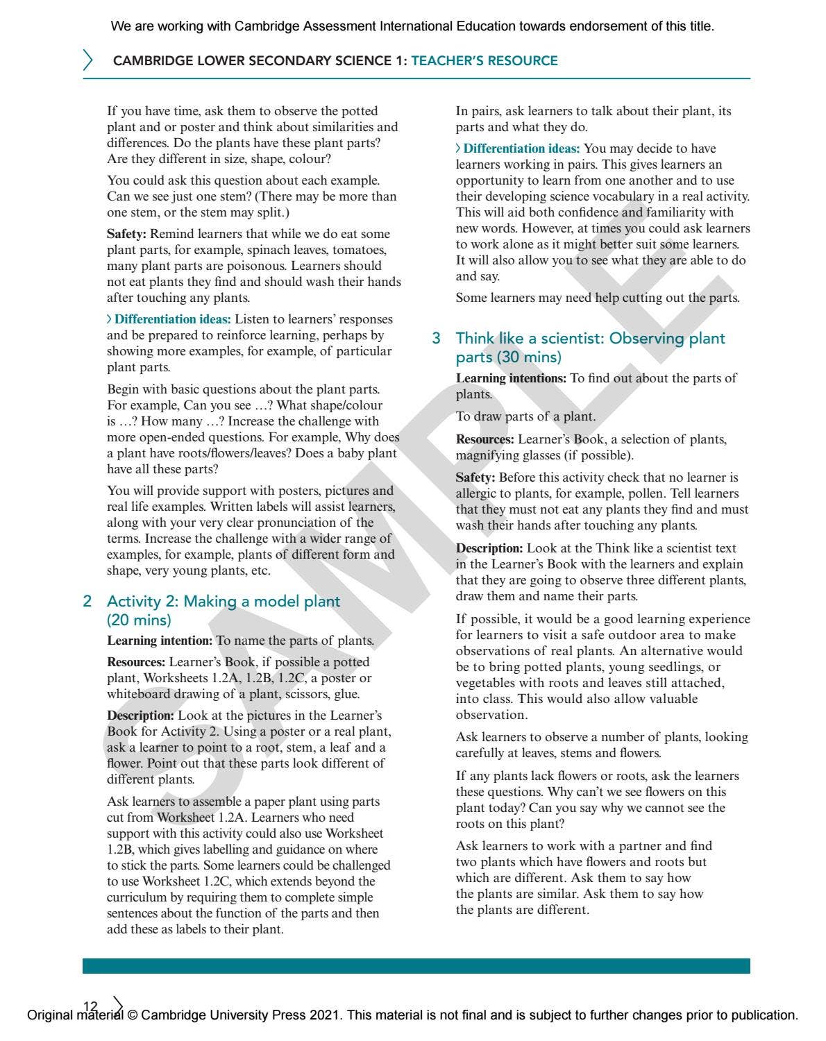 Primary Science Teacher’s Resource 1 Sample by Cambridge International ...