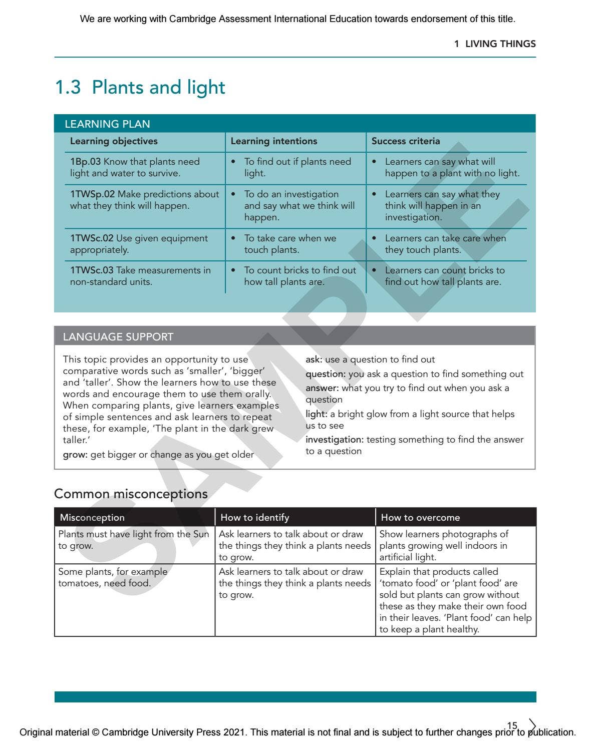 Primary Science Teacher’s Resource 1 Sample by Cambridge International ...