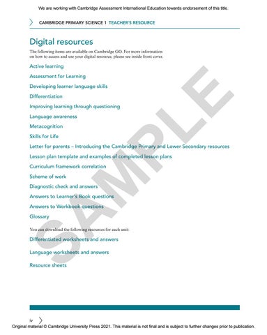 Primary Science Teacher’s Resource 1 Sample by Cambridge International ...